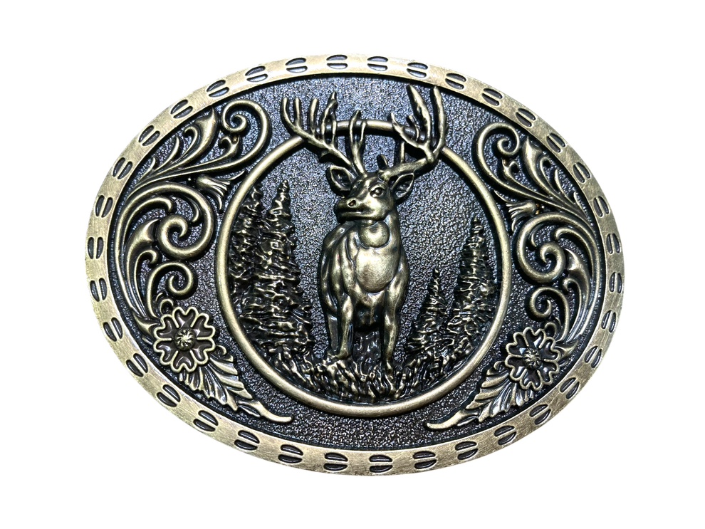 Forest Deer Belt Buckle - Belt Buckle Warehouse Australia